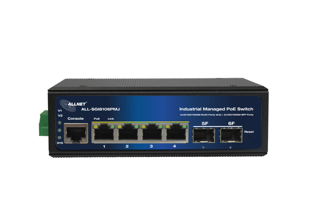 223959 - ALLNET Switch industrial full managed Layer2+ 6 Port GbE • PoE ...